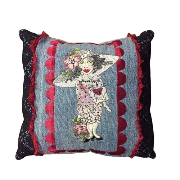No brand / Not sure | Accents | Handmade Embroidered Pillow Used Small ...
